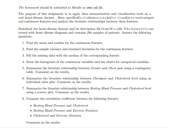 Solved The homework should be submitted to Moodle as one pdf | Chegg.com
