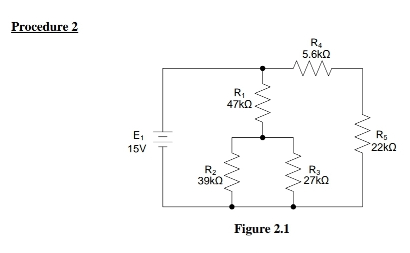Solved Procedure 2Figure 2.12. ﻿Calculate the voltages and | Chegg.com