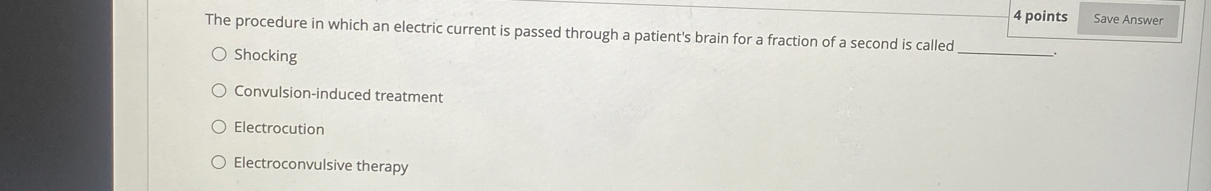 Solved 4 ﻿pointsThe procedure in which an electric current | Chegg.com