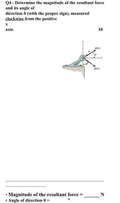 Solved Q4 - Determine the magnitude of the resultant force | Chegg.com