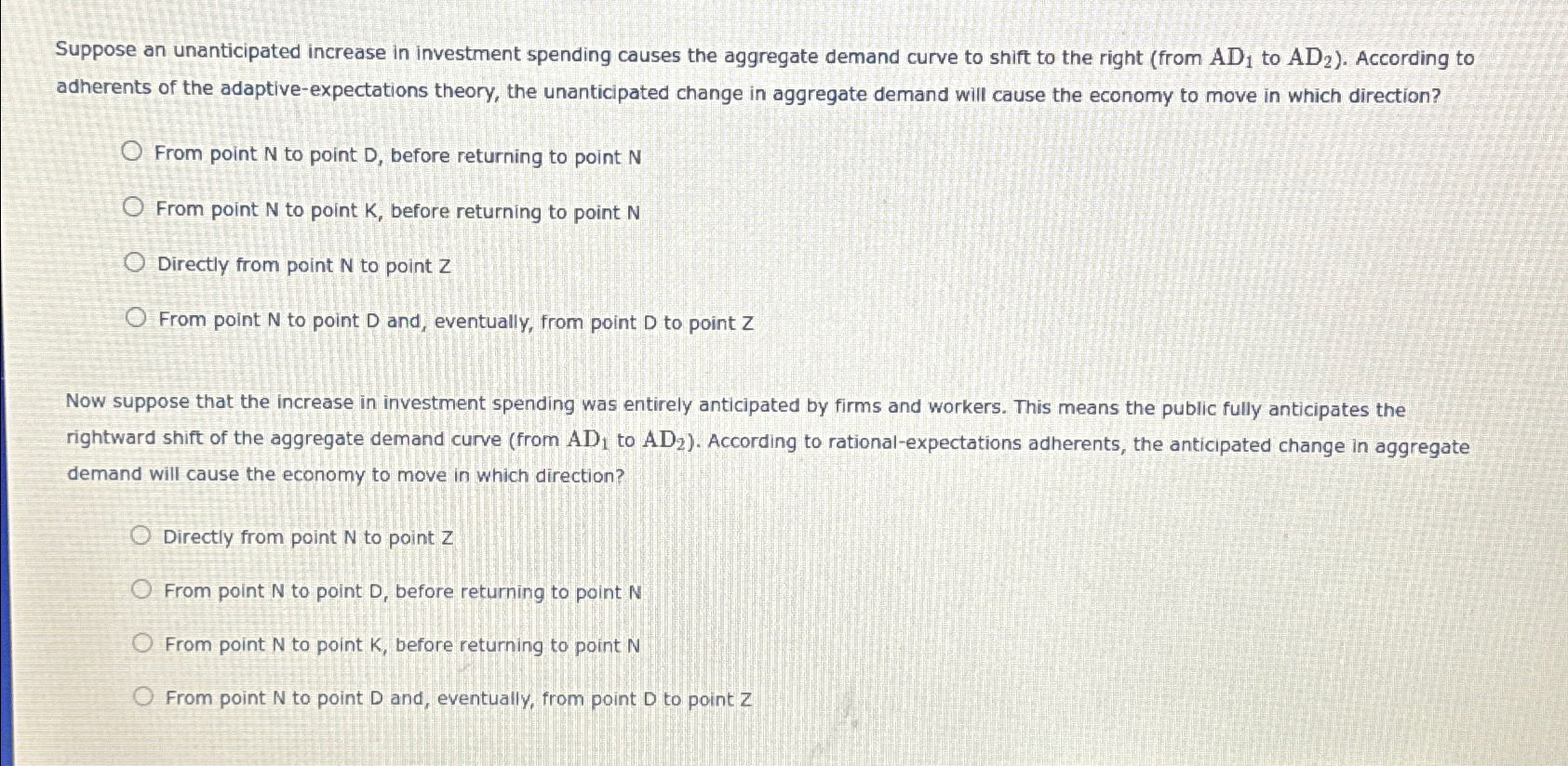 Solved Suppose an unanticipated increase in investment | Chegg.com