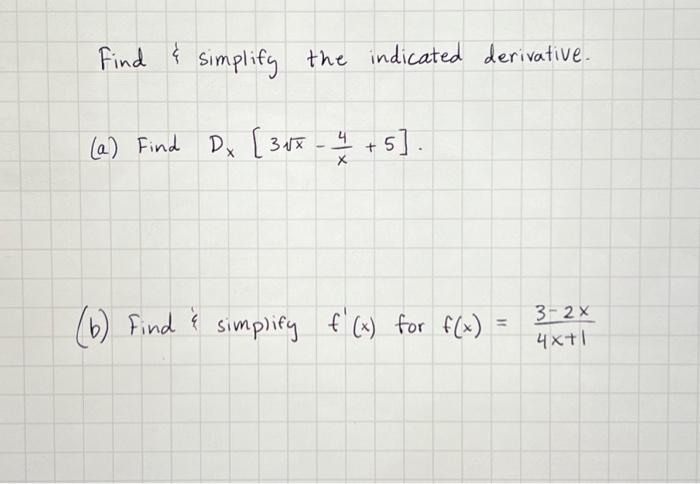 Solved Find ξ simplify the indicated derivative. (a) Find | Chegg.com