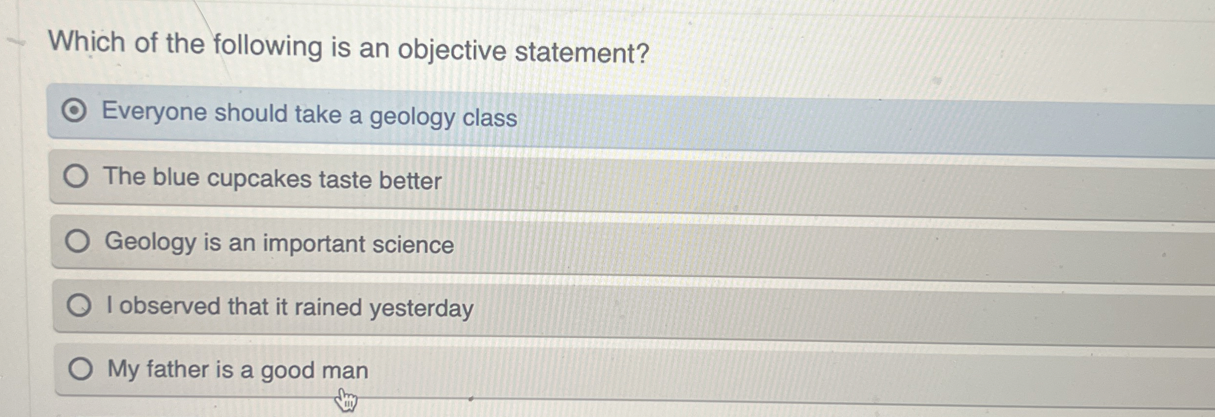 Solved Which of the following is an objective | Chegg.com