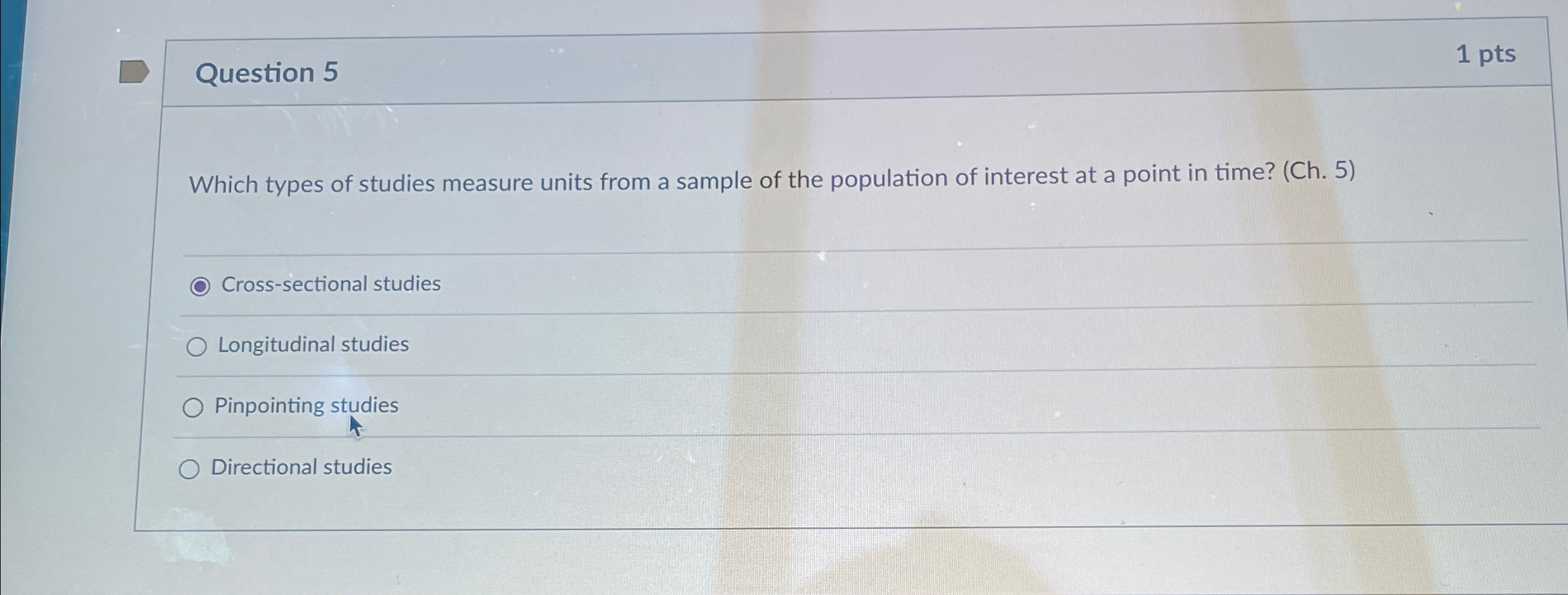Solved Question 51 ﻿ptsWhich types of studies measure units | Chegg.com