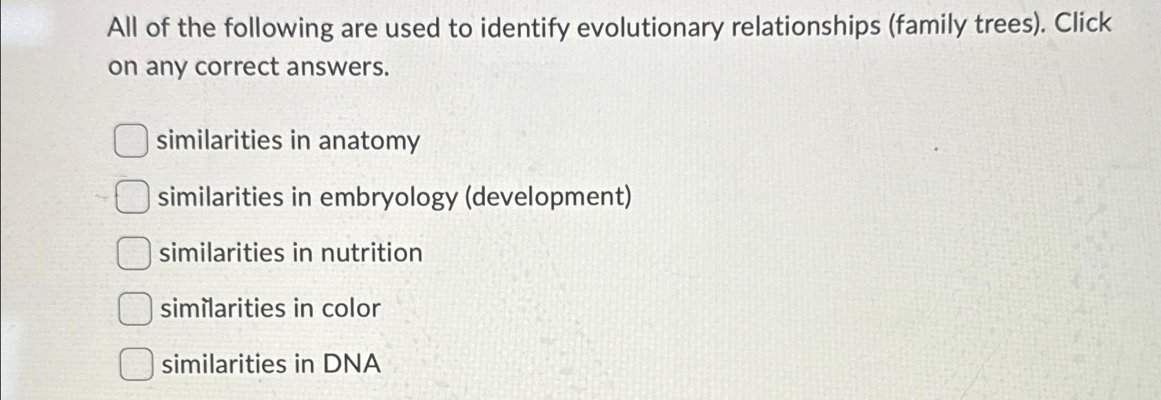 Solved All of the following are used to identify | Chegg.com