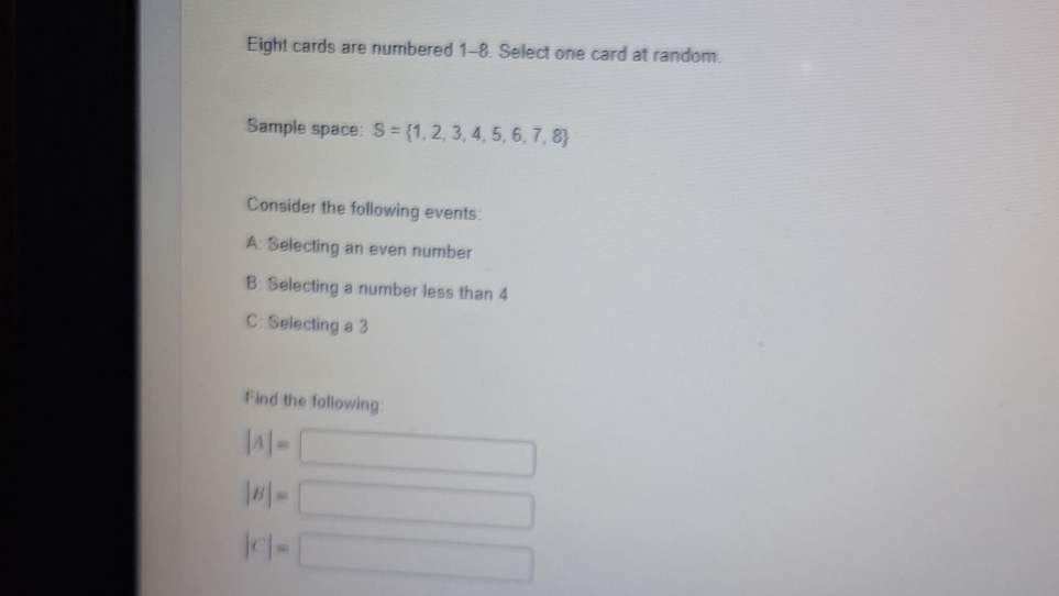 Solved Eight cards are numbered 1-8. ﻿Select one card at | Chegg.com