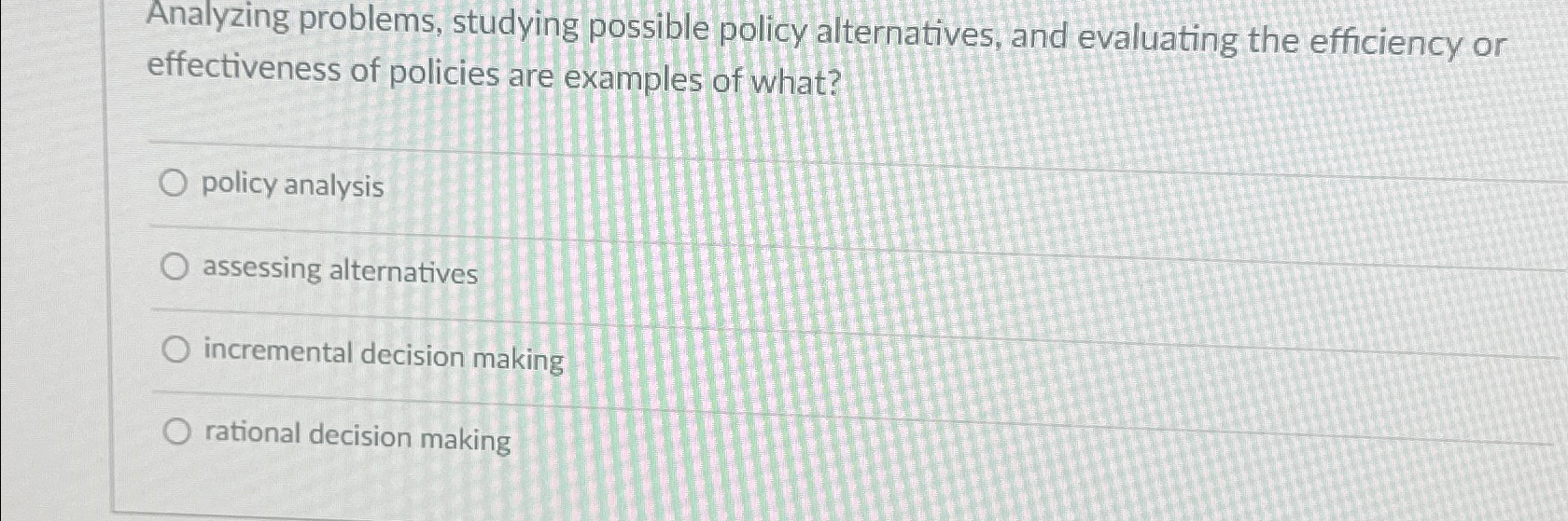 Solved Analyzing problems, studying possible policy | Chegg.com
