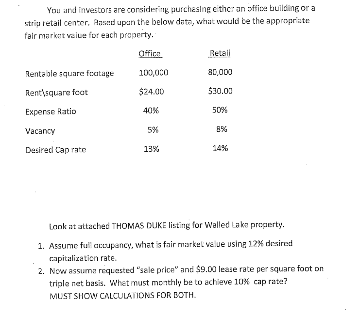 You and investors are considering purchasing either | Chegg.com