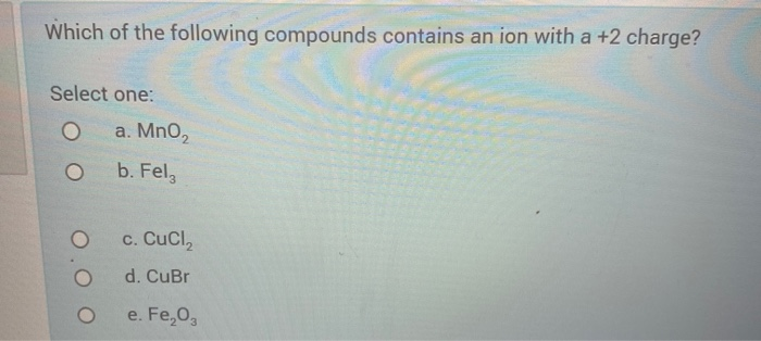 Solved which of the following compounds contains an ion with | Chegg.com