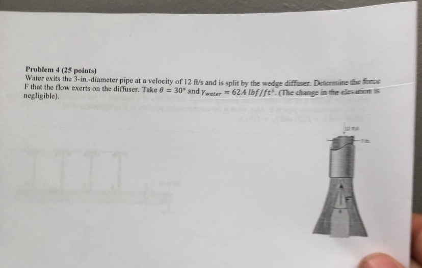 Solved Problem 4 ( 25 ﻿points)Water exits the | Chegg.com