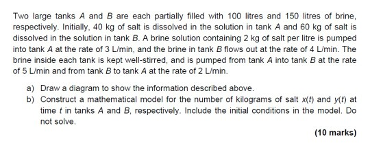 Solved Two large tanks A and B are each partially filled | Chegg.com