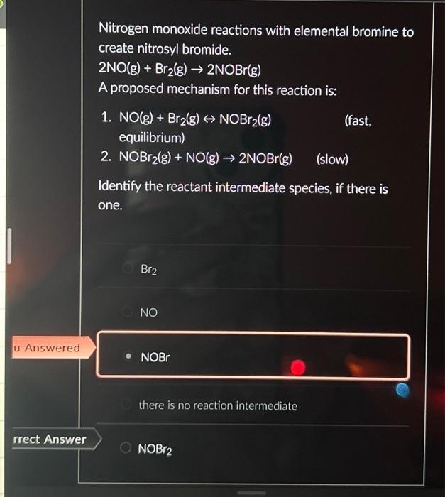 Solved Nitrogen monoxide reactions with elemental bromine to | Chegg.com