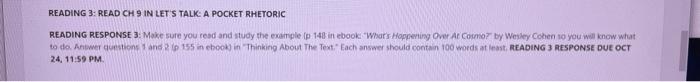Thinking about the Text 1. Wesley Cohen has a lot to | Chegg.com