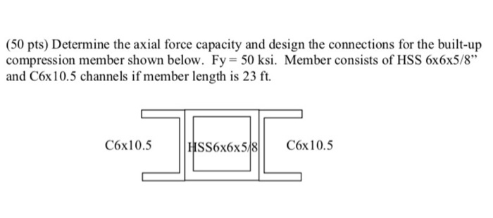 (50 pts) Determine the axial force capacity and | Chegg.com