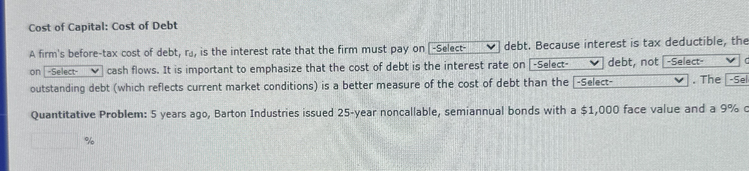 High Quality SOLUTION Cost of Capital: Cost of DebtA firm's before-tax cost | Chegg.com