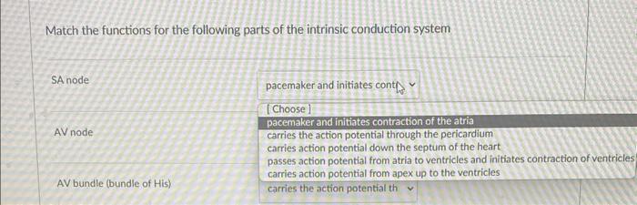 Solved Match the functions for the following parts of the | Chegg.com