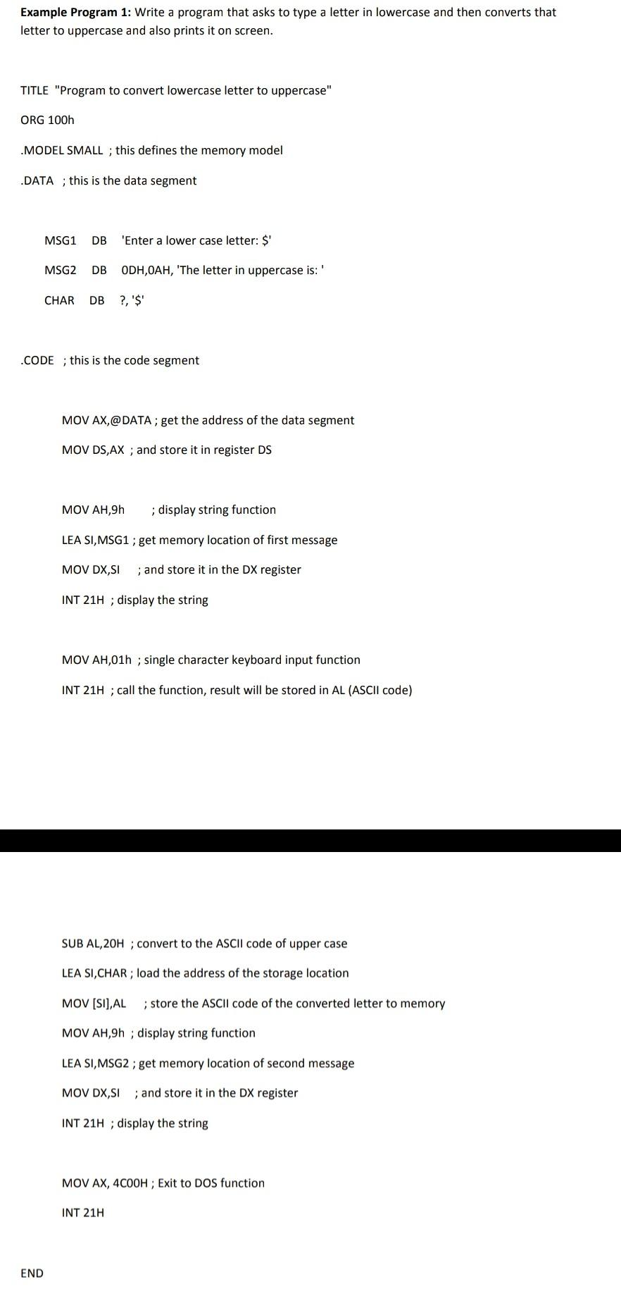Solved write this program in emu8086 and screenshot of | Chegg.com
