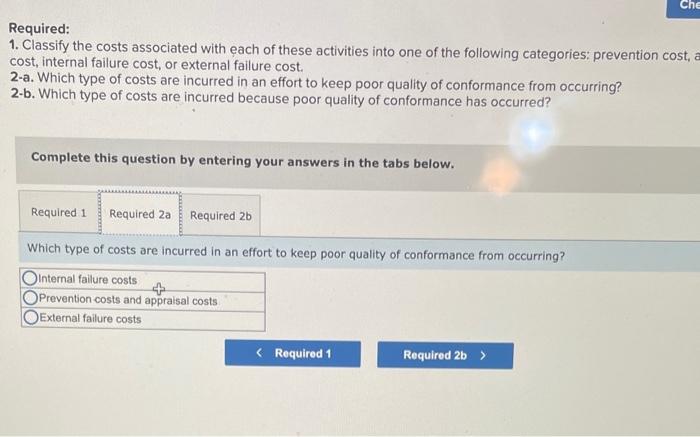Solved Exercise 12-2 (Static) Classification of Quality | Chegg.com