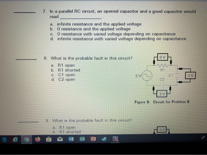 Solved A shorted capacitor in an RC circuit series circuit | Chegg.com