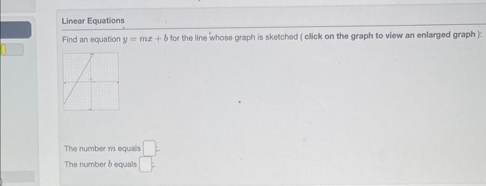 Solved Find an equation y=mx+b for the line whose graph is | Chegg.com
