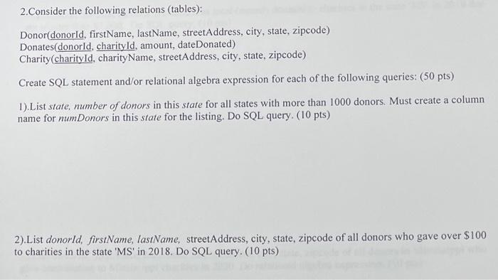Solved 2.Consider the following relations (tables): | Chegg.com