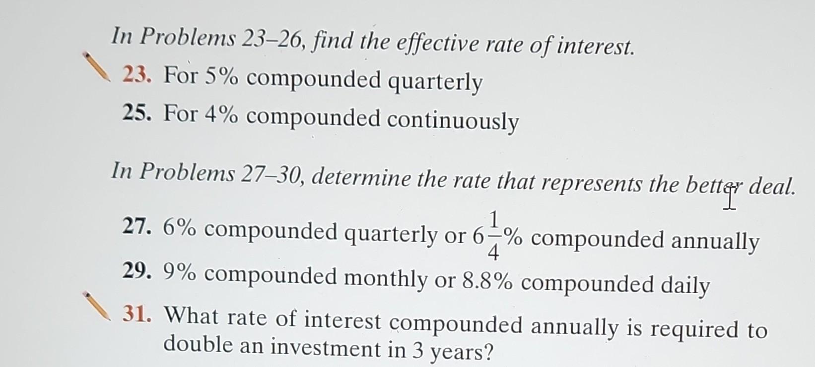 Solved In Problems 23-26, find the effective rate of | Chegg.com