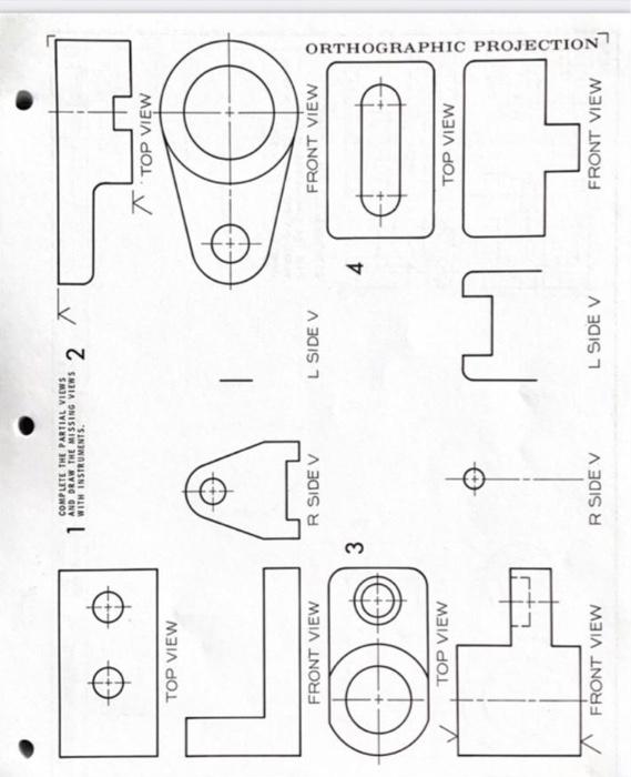 Solved FIND THE MISSING VIEWS AND COMPLETE THE GIVEN VIEWS | Chegg.com
