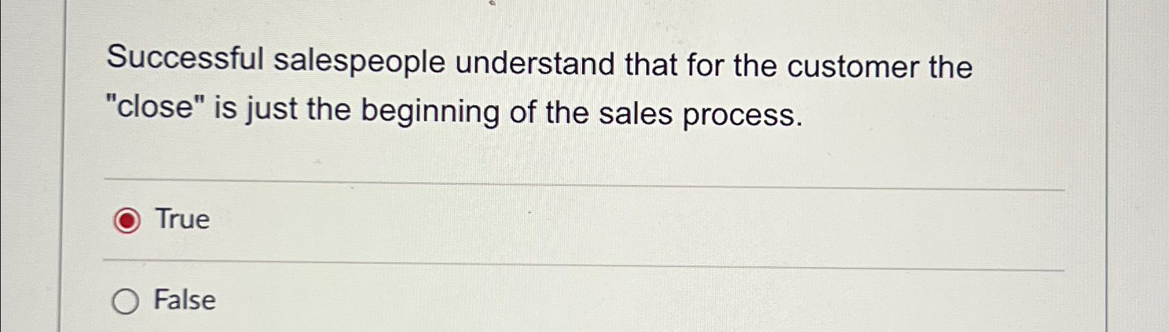 Solved Successful salespeople understand that for the | Chegg.com
