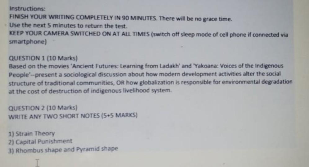 Solved Instructions: FINISH YOUR WRITING COMPLETELY IN 90 | Chegg.com