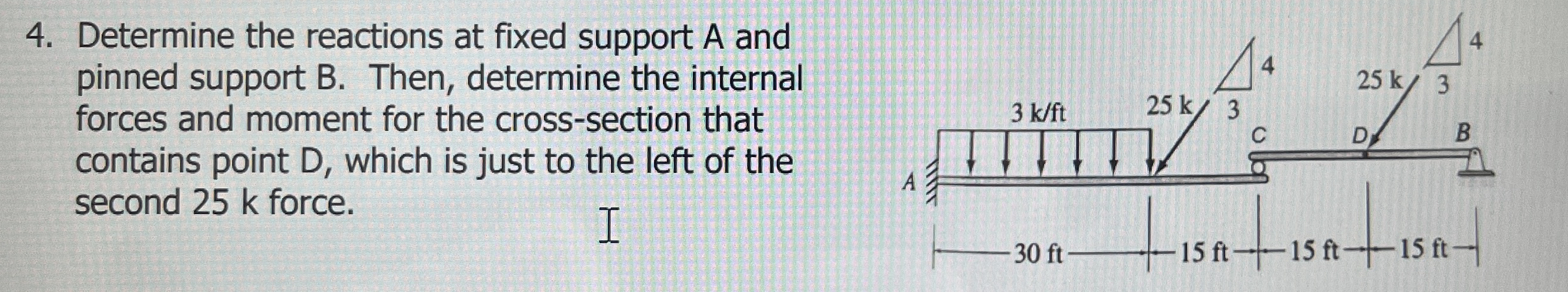 Determine the reactions at fixed support A and pinned | Chegg.com