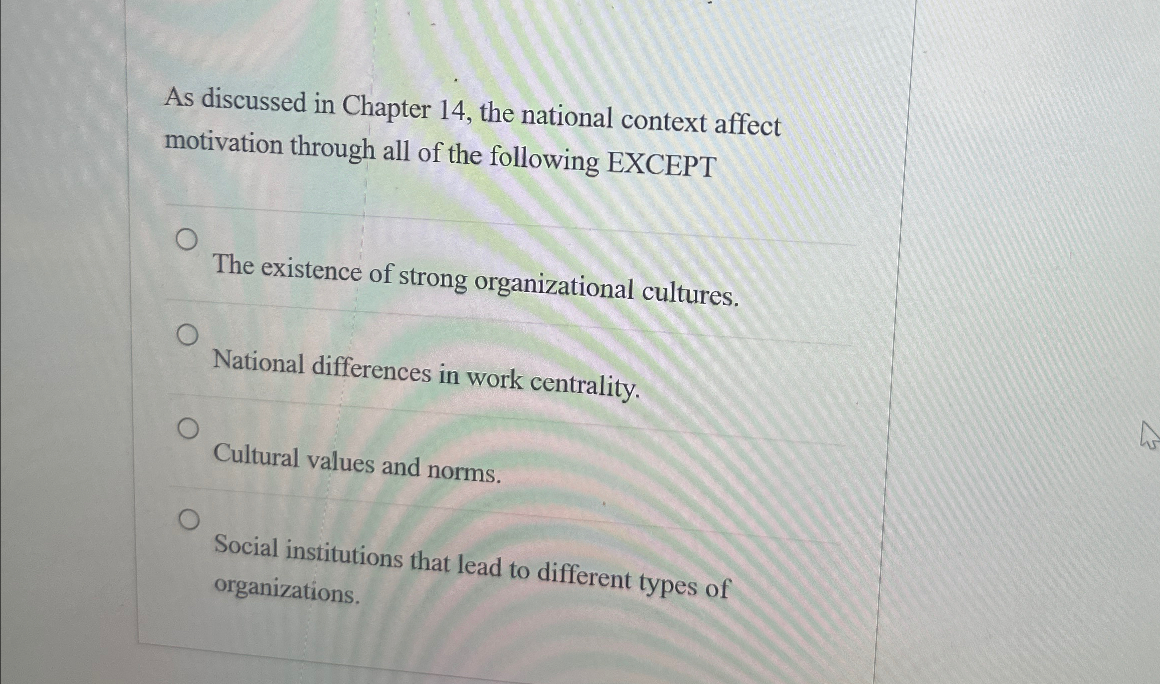 Solved As discussed in Chapter 14, ﻿the national context | Chegg.com