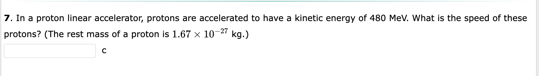Solved In a proton linear accelerator, protons are | Chegg.com
