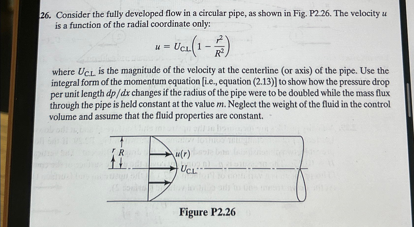 Consider the fully developed flow in a circular pipe, | Chegg.com