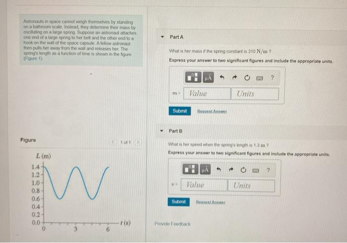 Solved Part A Astronauts in space cannot weigh themselves by | Chegg.com