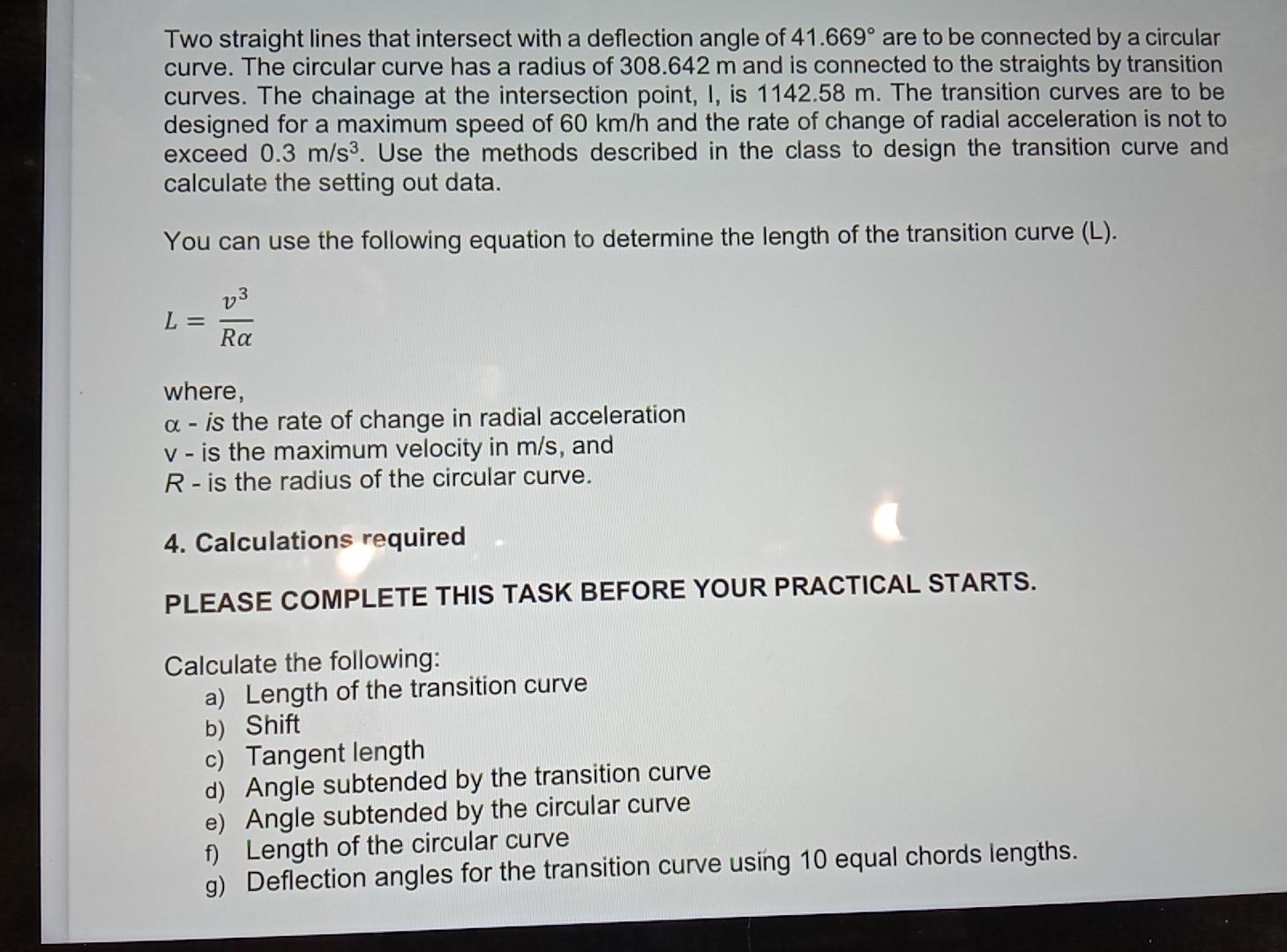 Solved Two straight lines that intersect with a deflection | Chegg.com