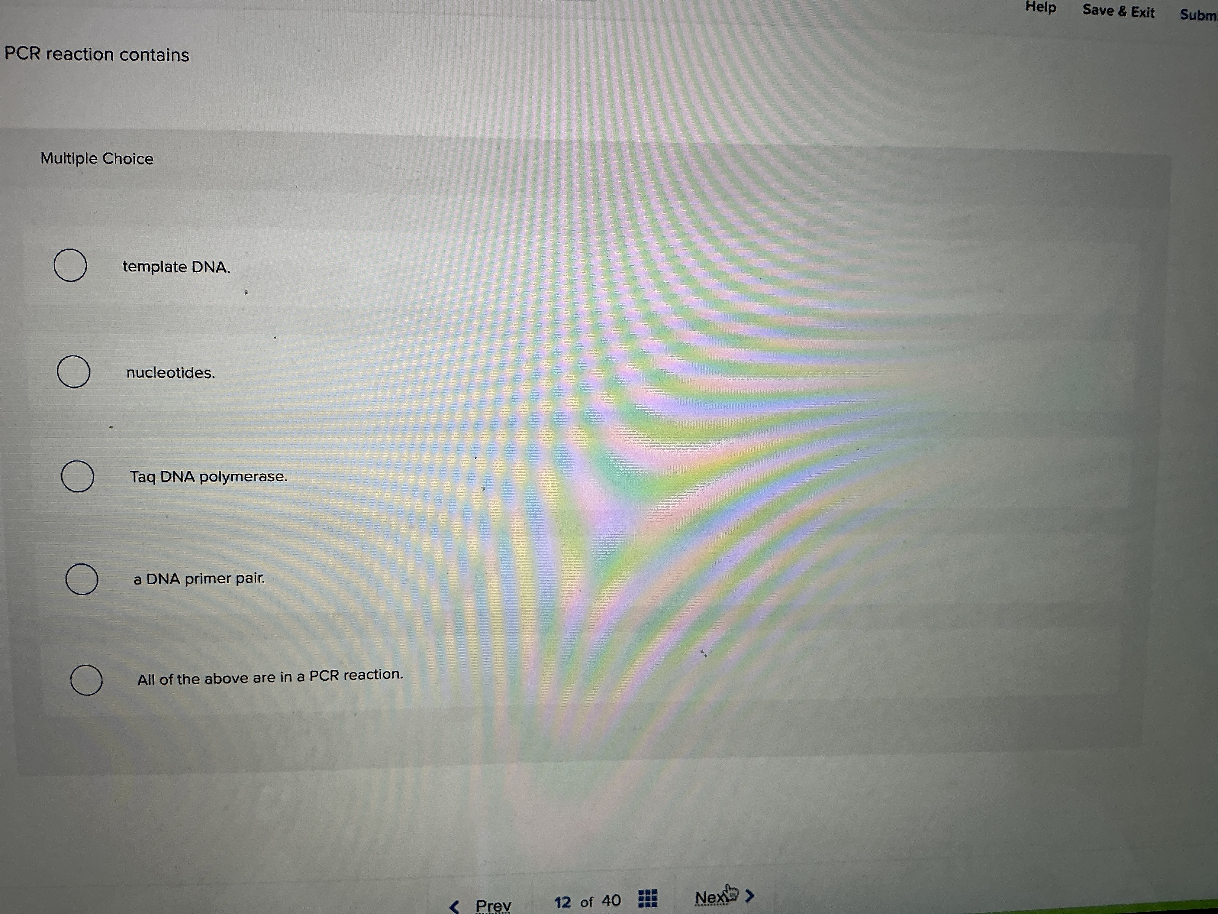 Solved HelpSave \& ExitSubmPCR reaction containsMultiple | Chegg.com