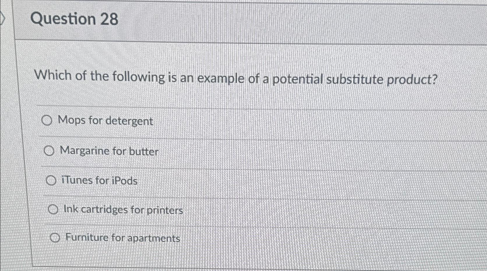 Solved Question 28Which of the following is an example of a | Chegg.com