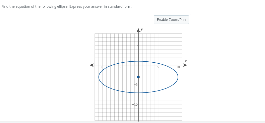 Solved Find the equation of the following ellipse. Express | Chegg.com