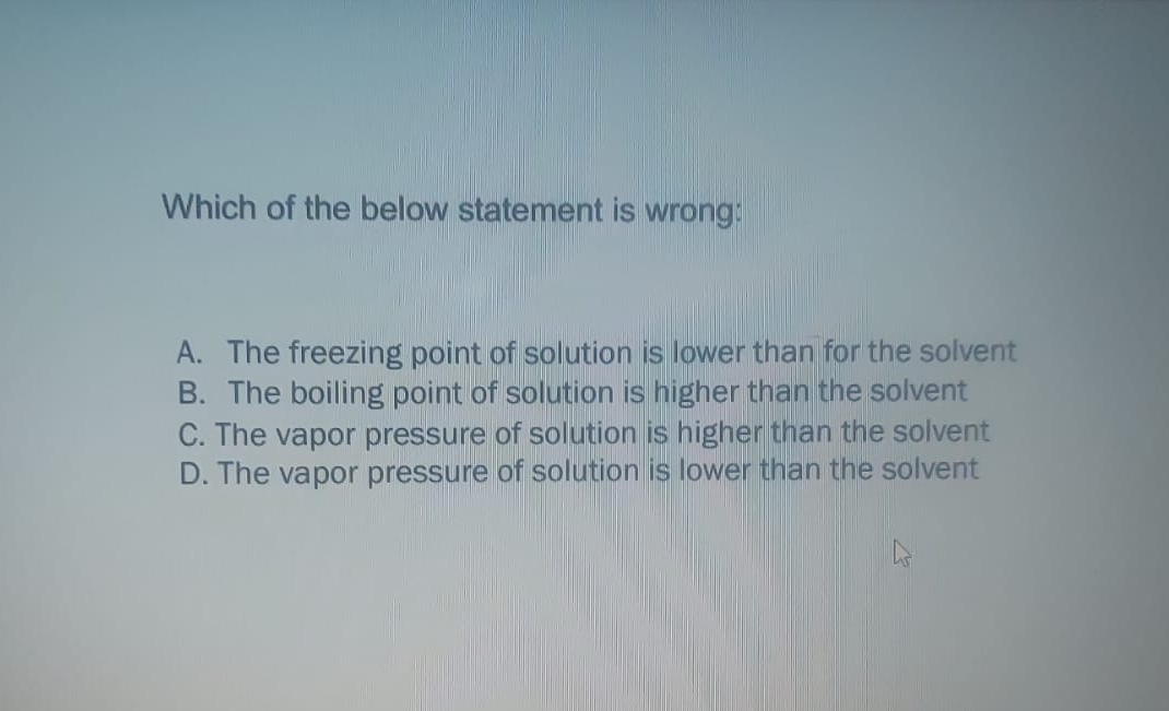 Solved Which of the below statement is wrong:A. ﻿The | Chegg.com