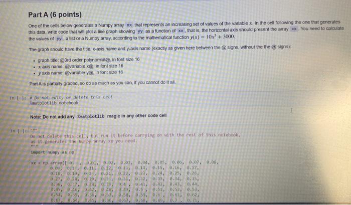 Solved Part A (6 points) One of the cells below generates a | Chegg.com