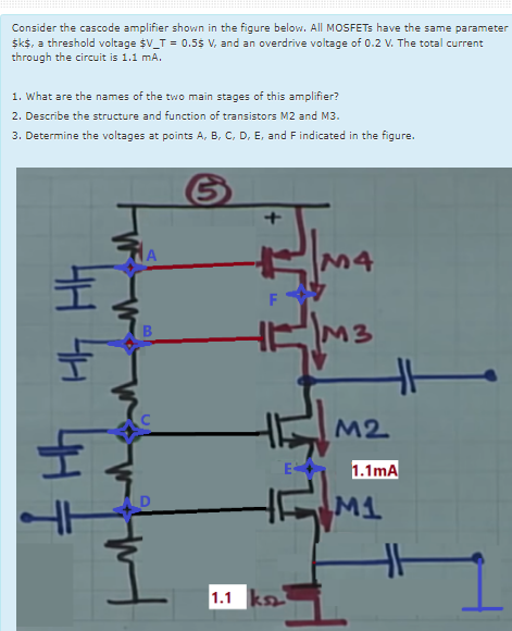 Solved Consider the cascode amplifier shown in the figure | Chegg.com