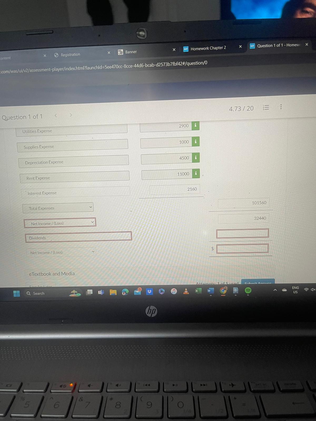 Solved The following financial statement items are for | Chegg.com