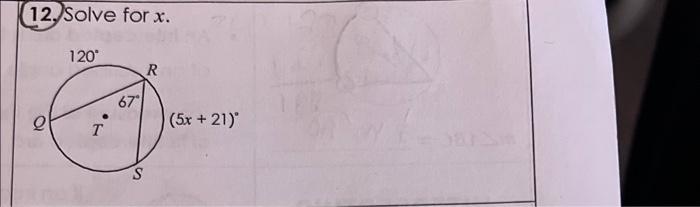 Solved 12. Solve for x. | Chegg.com