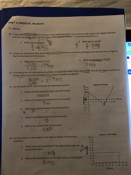 Solved PART 3: MOTION MAPS 10. The following motion map | Chegg.com