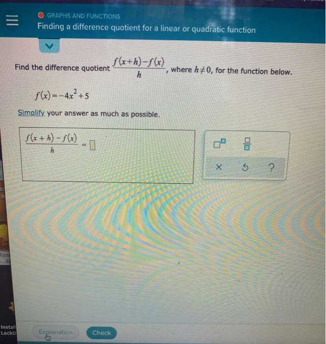Solved GRAPHS AND FUNCTIONS Finding a difference quotient | Chegg.com