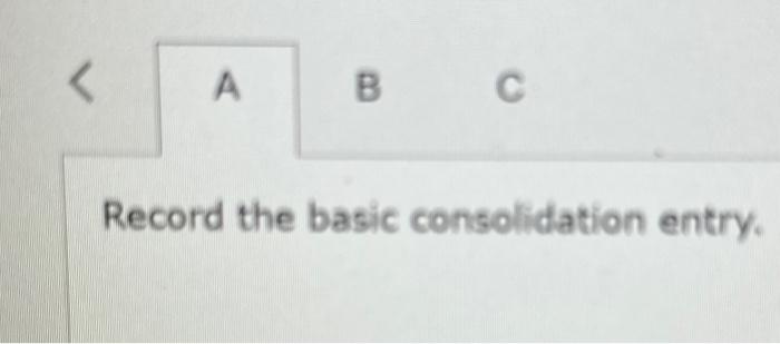Solved Record the basic consolidation entry.Record the | Chegg.com