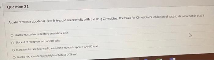 Solved A patient with a duodenal ulcer is treated | Chegg.com