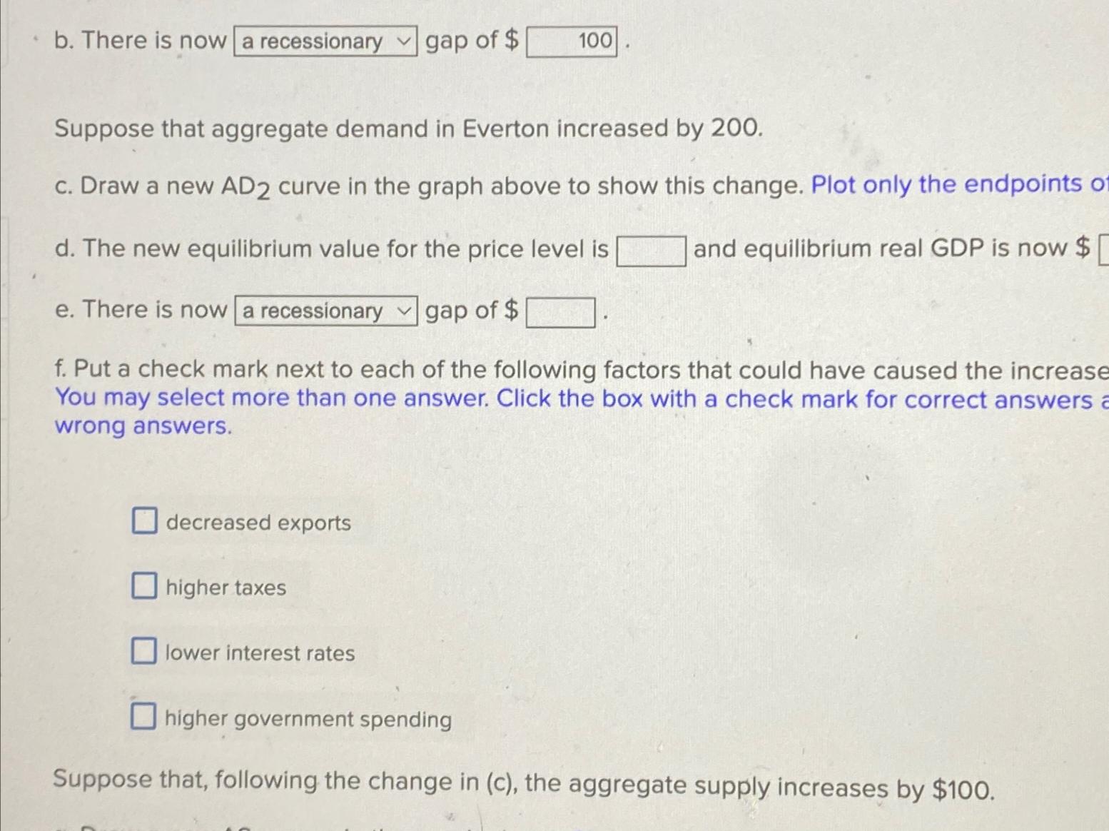 Solved b. ﻿There is now gap of $Suppose that aggregate | Chegg.com