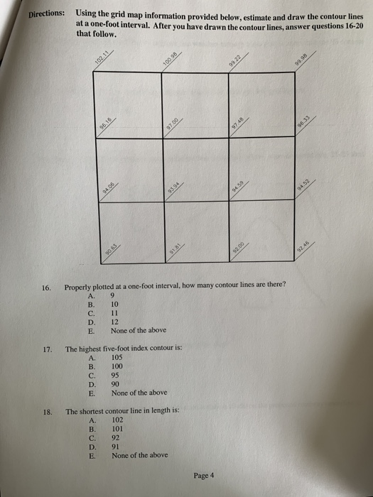 Solved Directions: Using the grid map information provided | Chegg.com