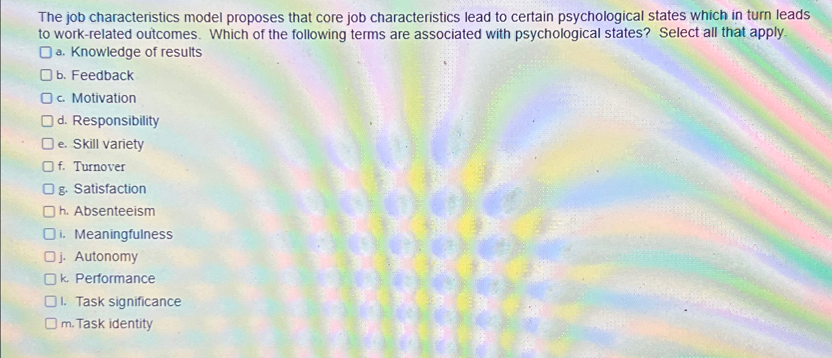Solved The job characteristics model proposes that core job | Chegg.com